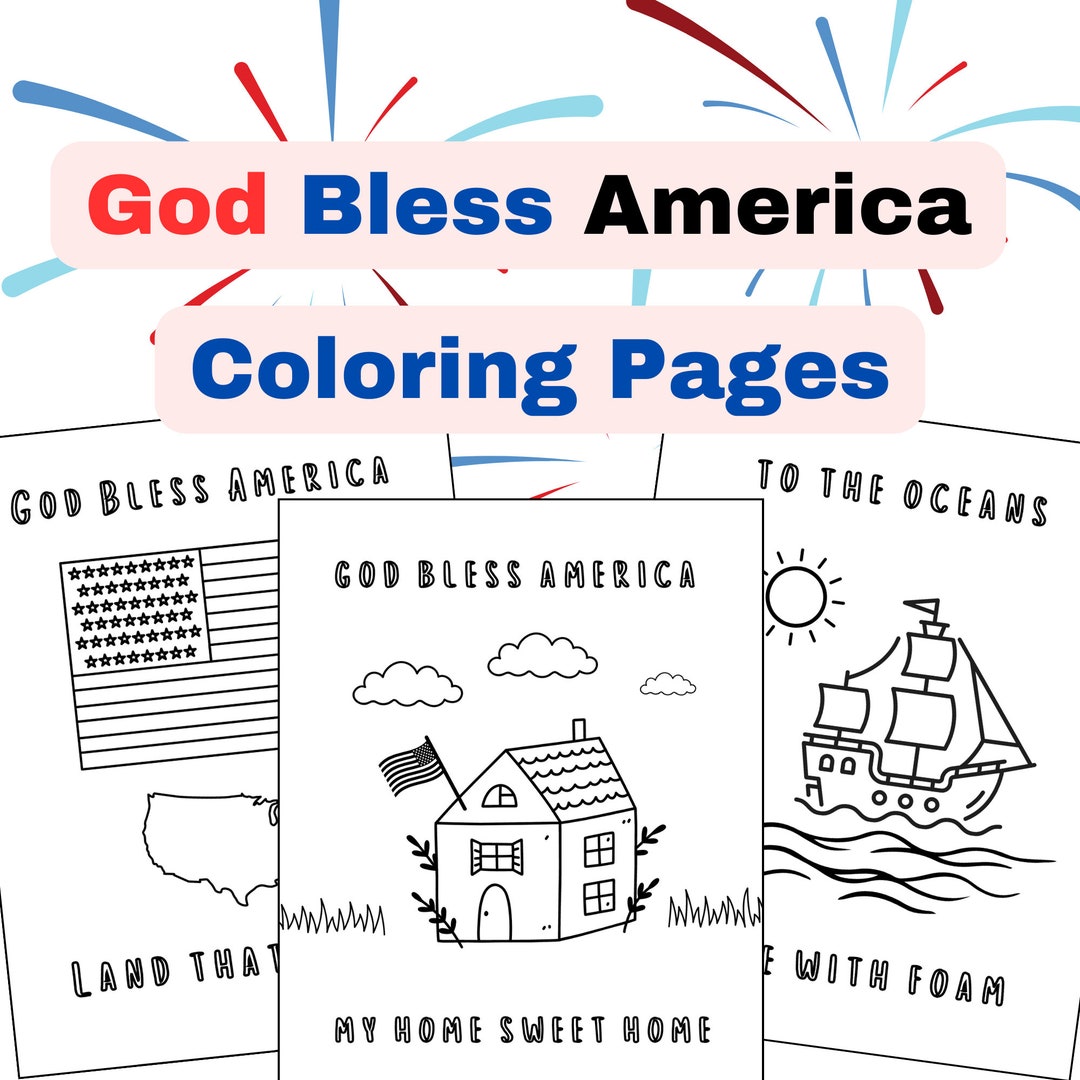 God Bless America Coloring Pages for Kids, USA Holiday Kids Craft ...