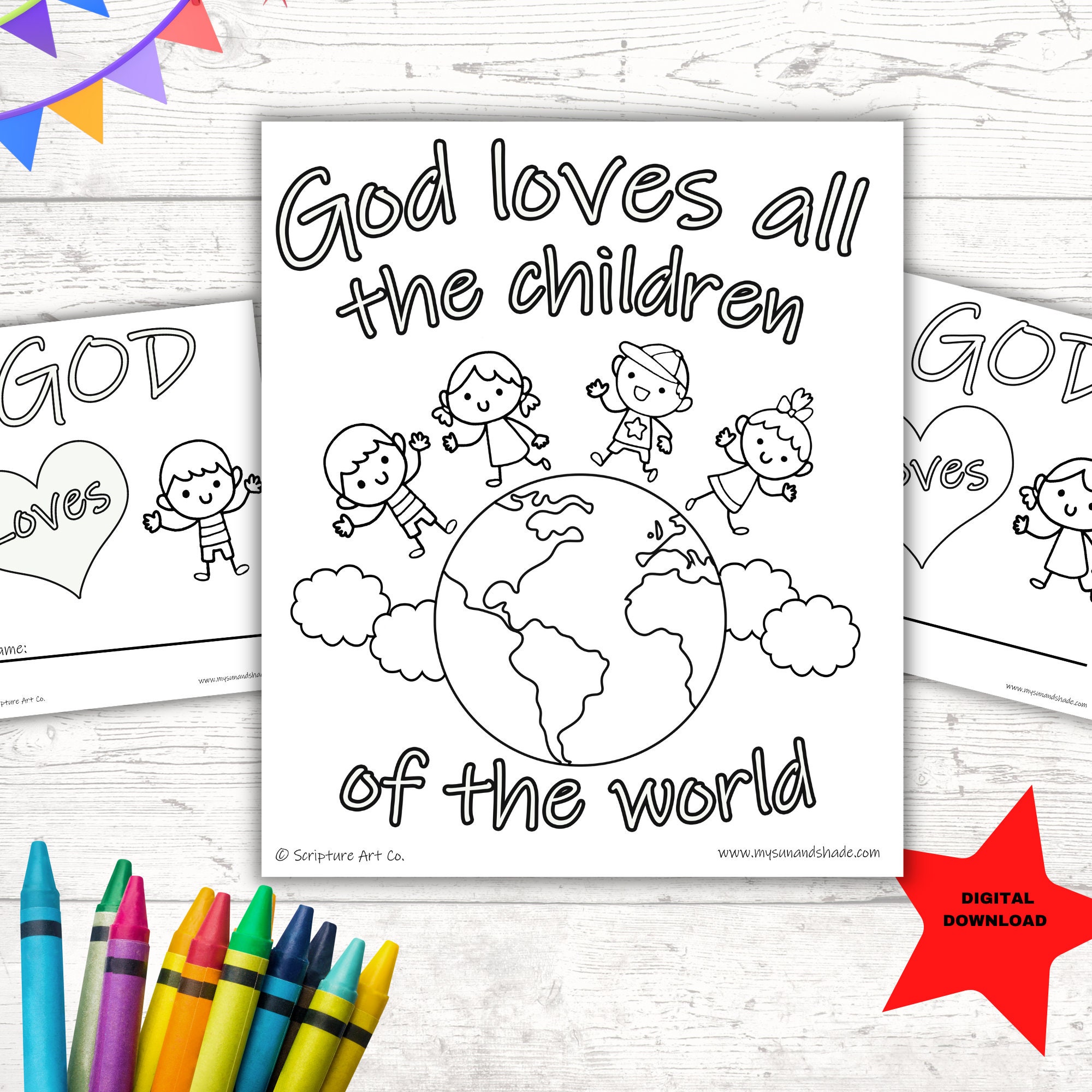 God LOVES You Craft Activity, Coloring Pages for Kids, Youth Craft ...