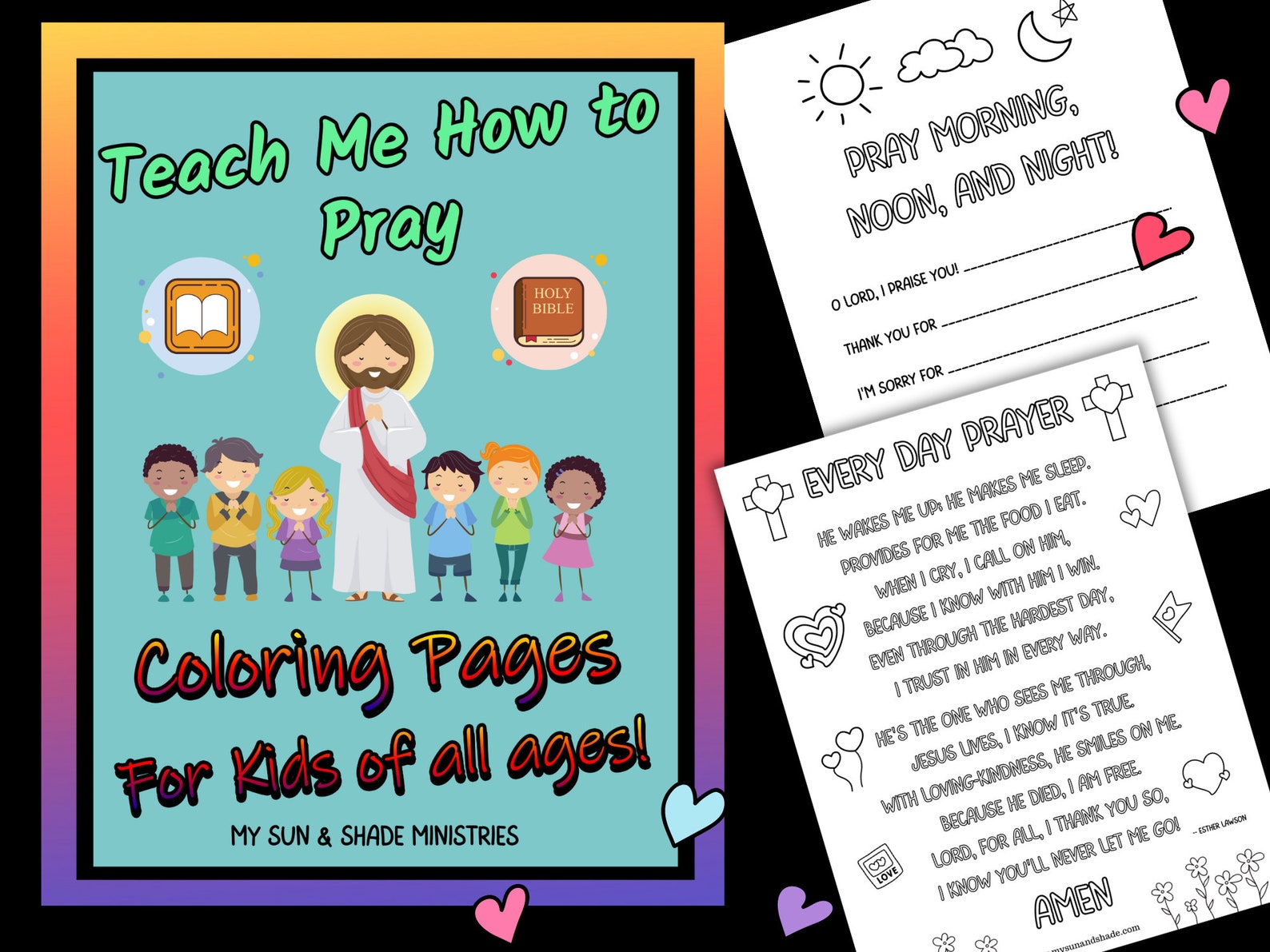 Teach Kids How to Pray, Easy Fun Worksheets on Prayer, Bible Lesson ...