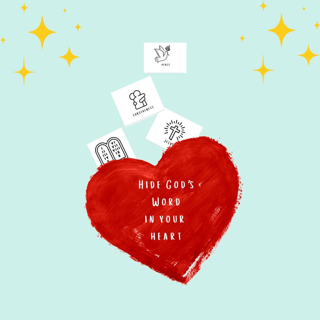 Psalm 119:11 KJV Craft, Thy Word Memory Verse, Hide Gods Word in Your ...