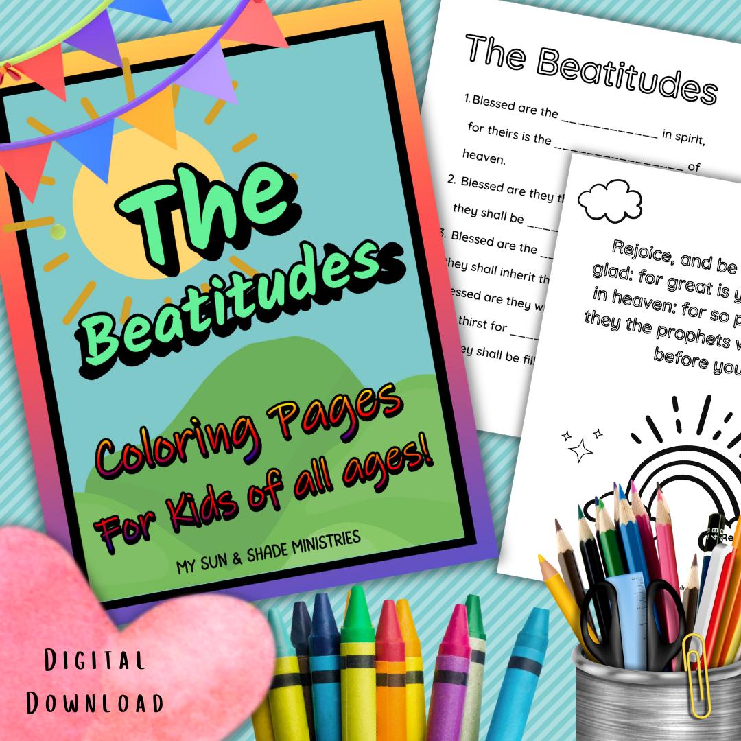 Beatitudes Craft Pages, Fill-in-the-blank Worksheets, Bible Coloring ...