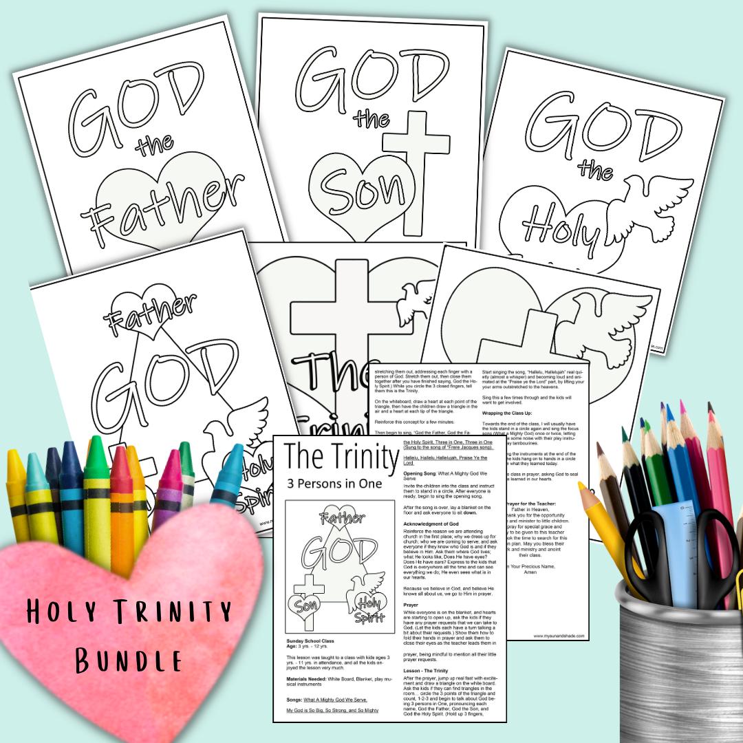 HOLY TRINITY Bible Activity, Pre-k Bible Packet, Sunday School Lesson ...