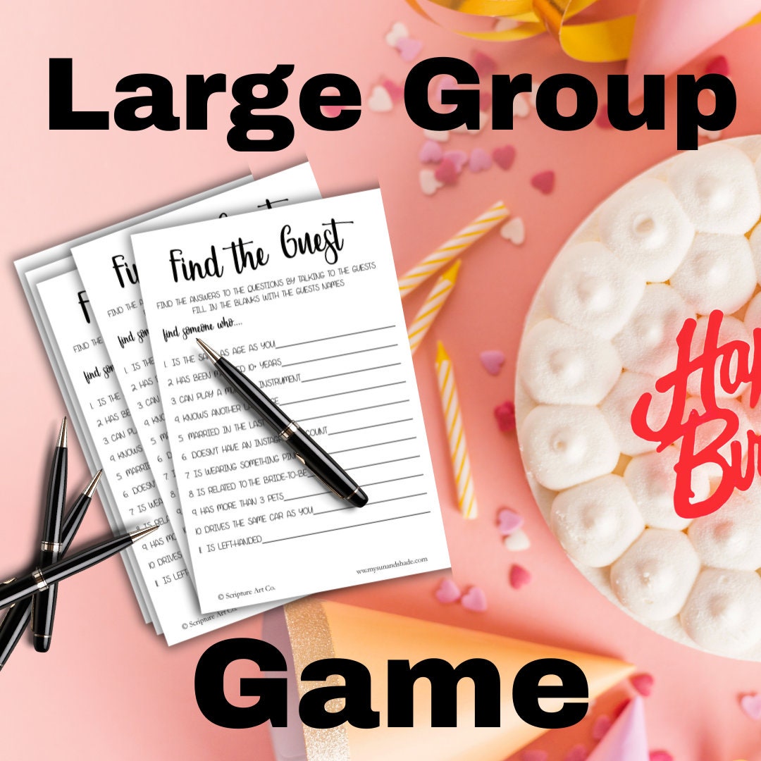 GROUP GAME Ice Breaker, Large Party Game, Birthday Game Download, All ...
