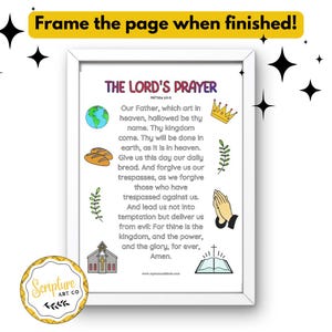 LORD'S PRAYER Craft for Children, Bible Worksheet Bundle, Prayer Craft ...