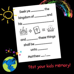Matthew 6:33 Bible Lesson, Coloring Page Activity for Sunday School ...