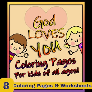 God Loves You Coloring Pages: Kids' Bible Craft (digital Download) - Etsy