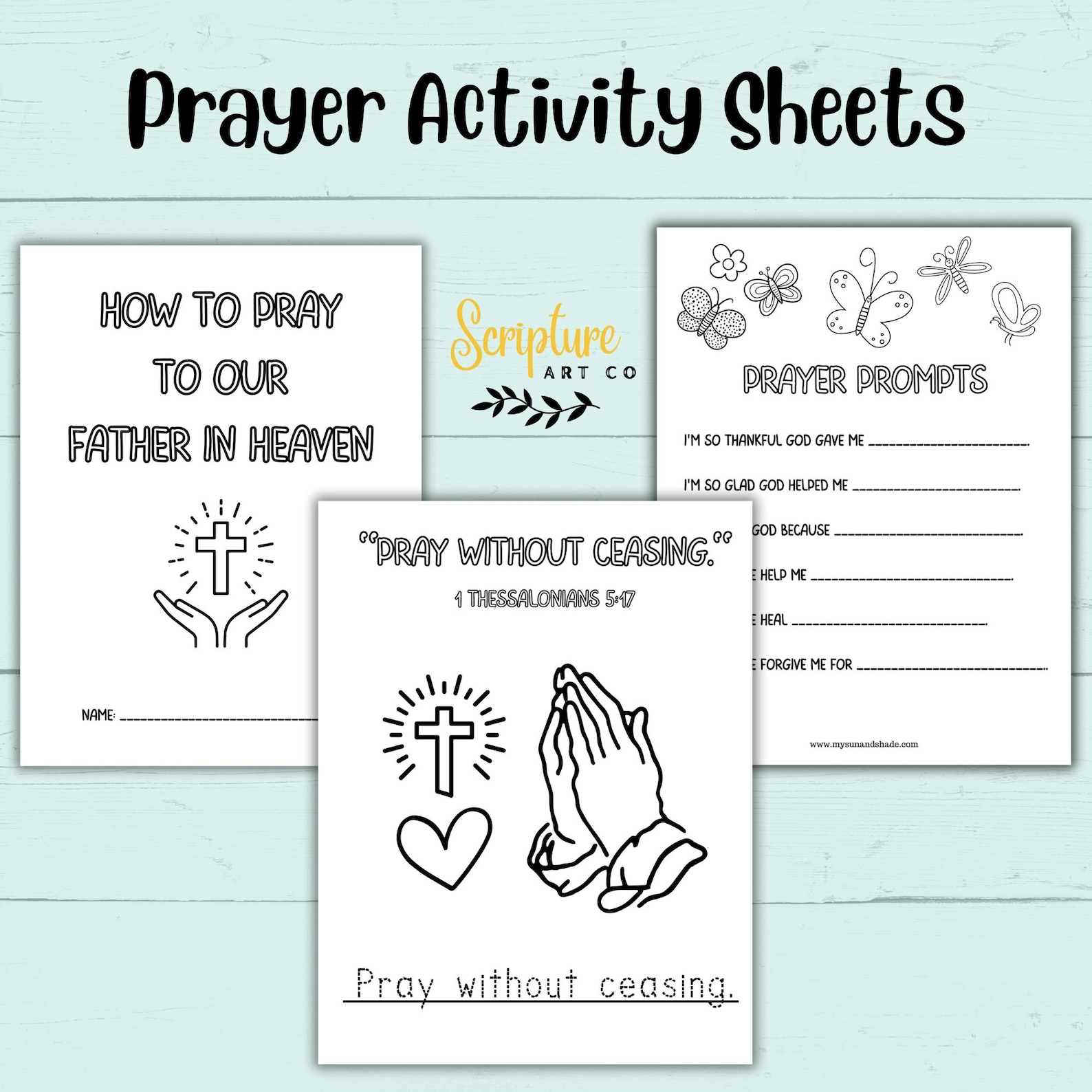 Prayer Craft for Kids: Bible Coloring Pages & Worksheets (PDF Download ...