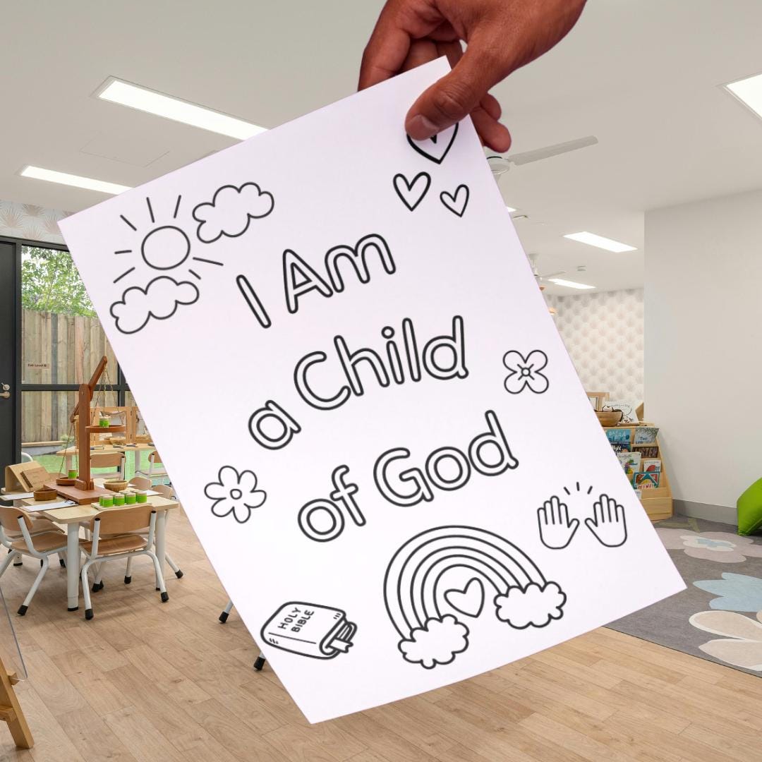 I Am A CHILD of GOD Coloring Pages: Bible Verse Affirmation Activity ...