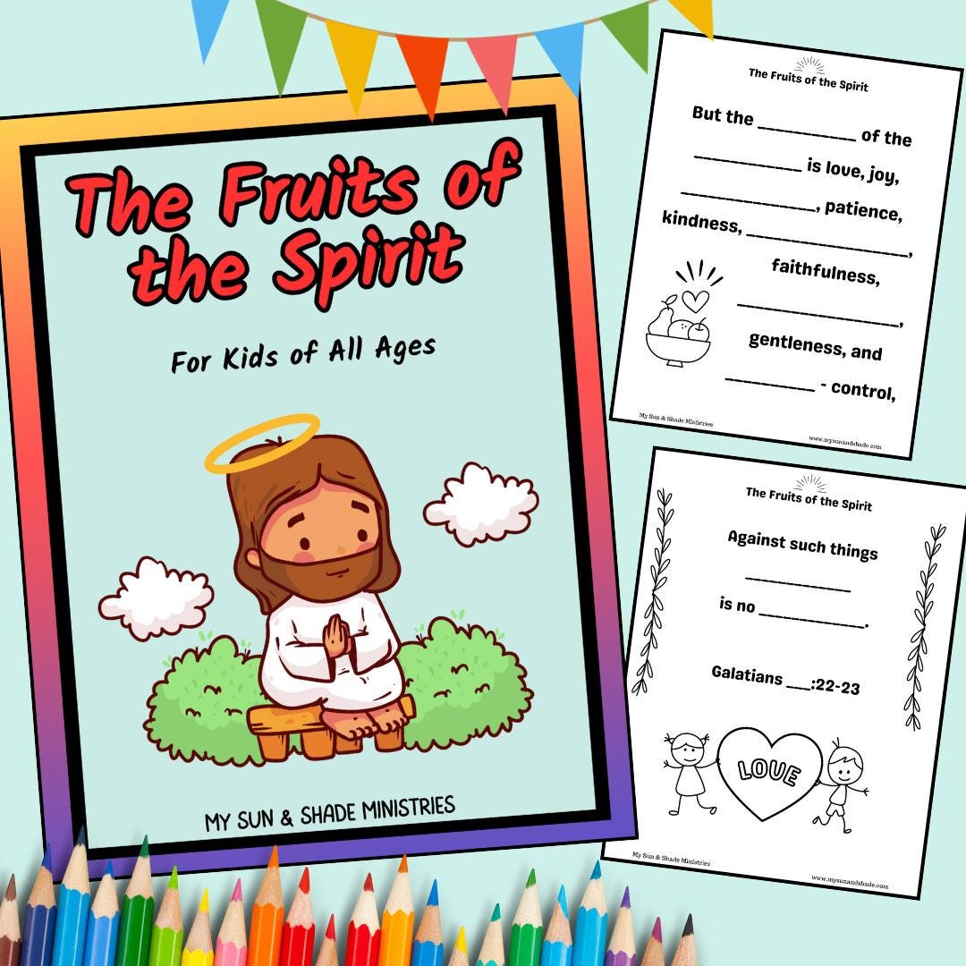 Fruit of the Spirit Printable Pack: Bible Verse Flashcards, Coloring ...