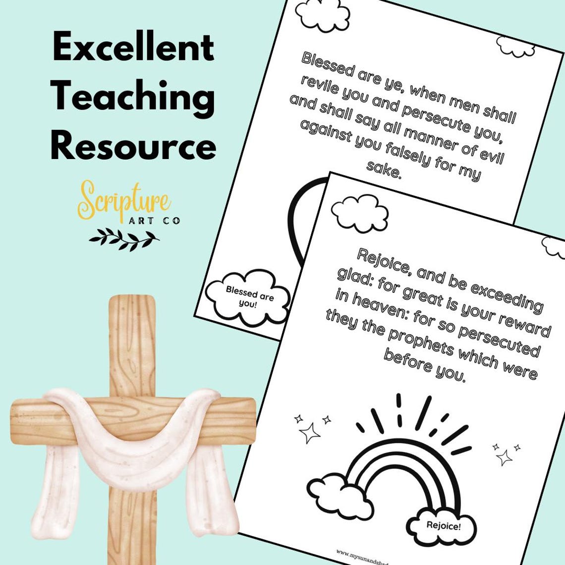 Beatitudes Craft Pages, Fill-in-the-blank Worksheets, Bible Coloring ...