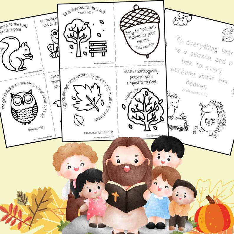EASY Fall Craft, Happy Fall, Bible Verses Printables, October Coloring ...