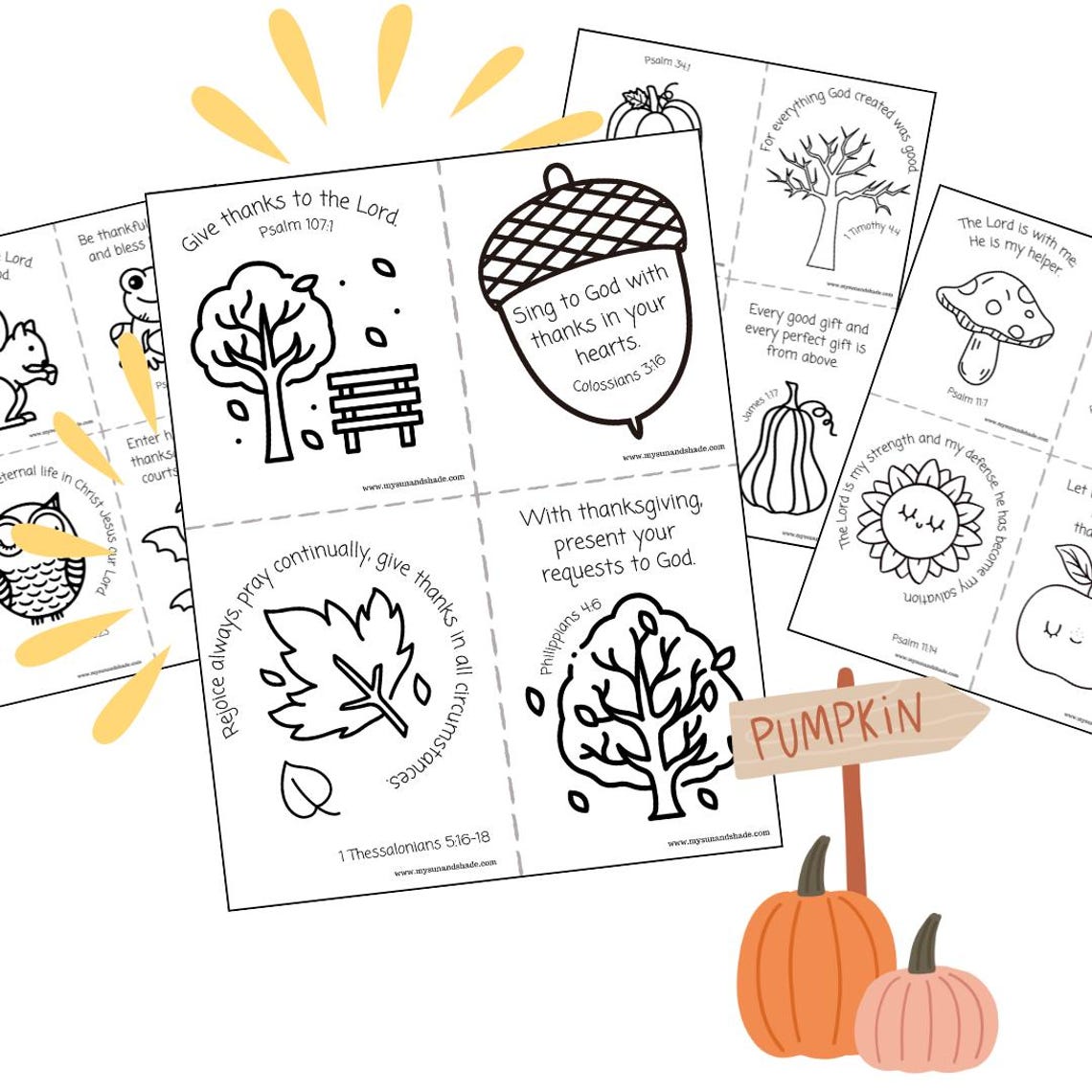 Fall Christian PAPER CRAFT: Bible Verse Coloring Pages (PDF Download ...