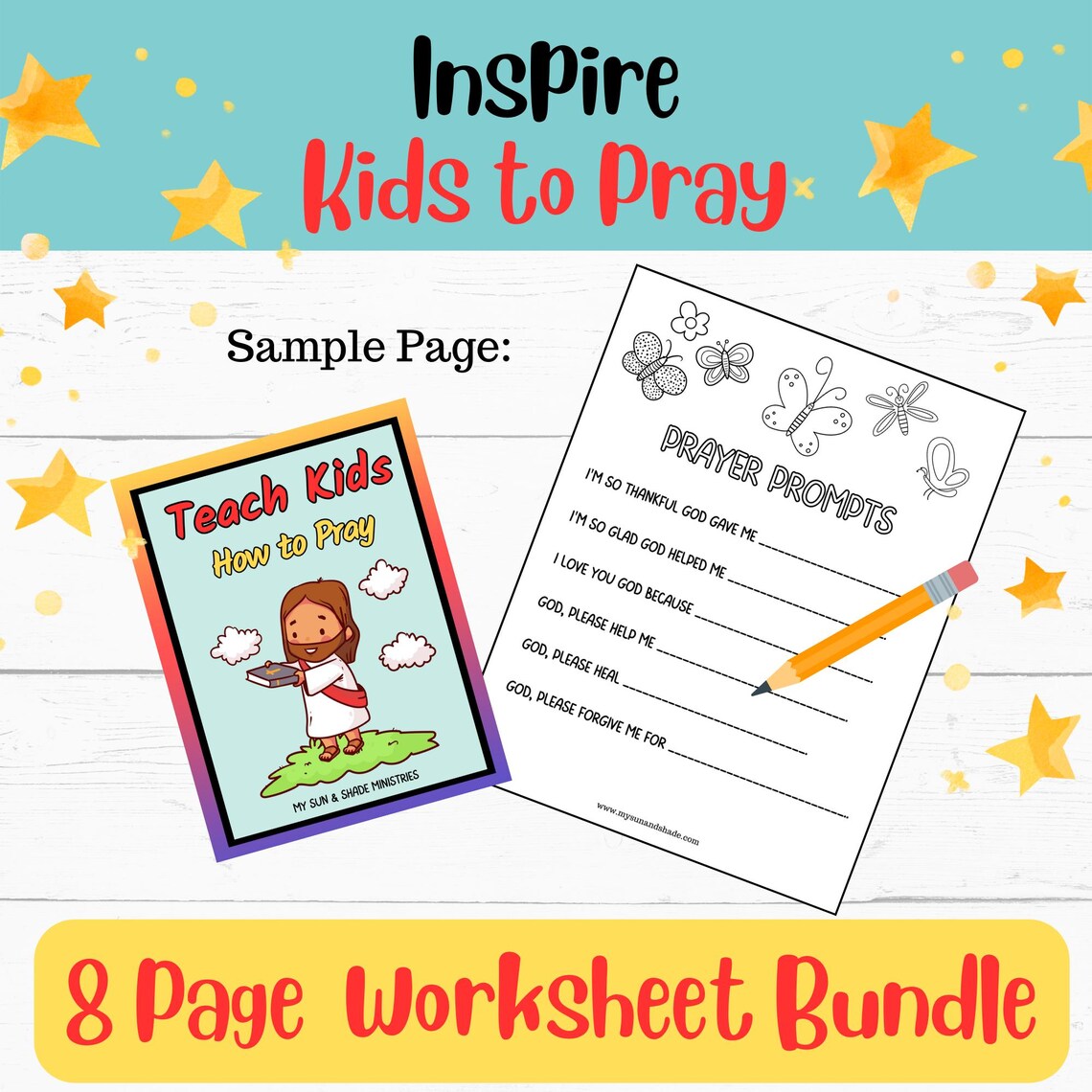 Teach Kids HOW to PRAY, Easy Fun Worksheets on Prayer, Bible Lesson ...