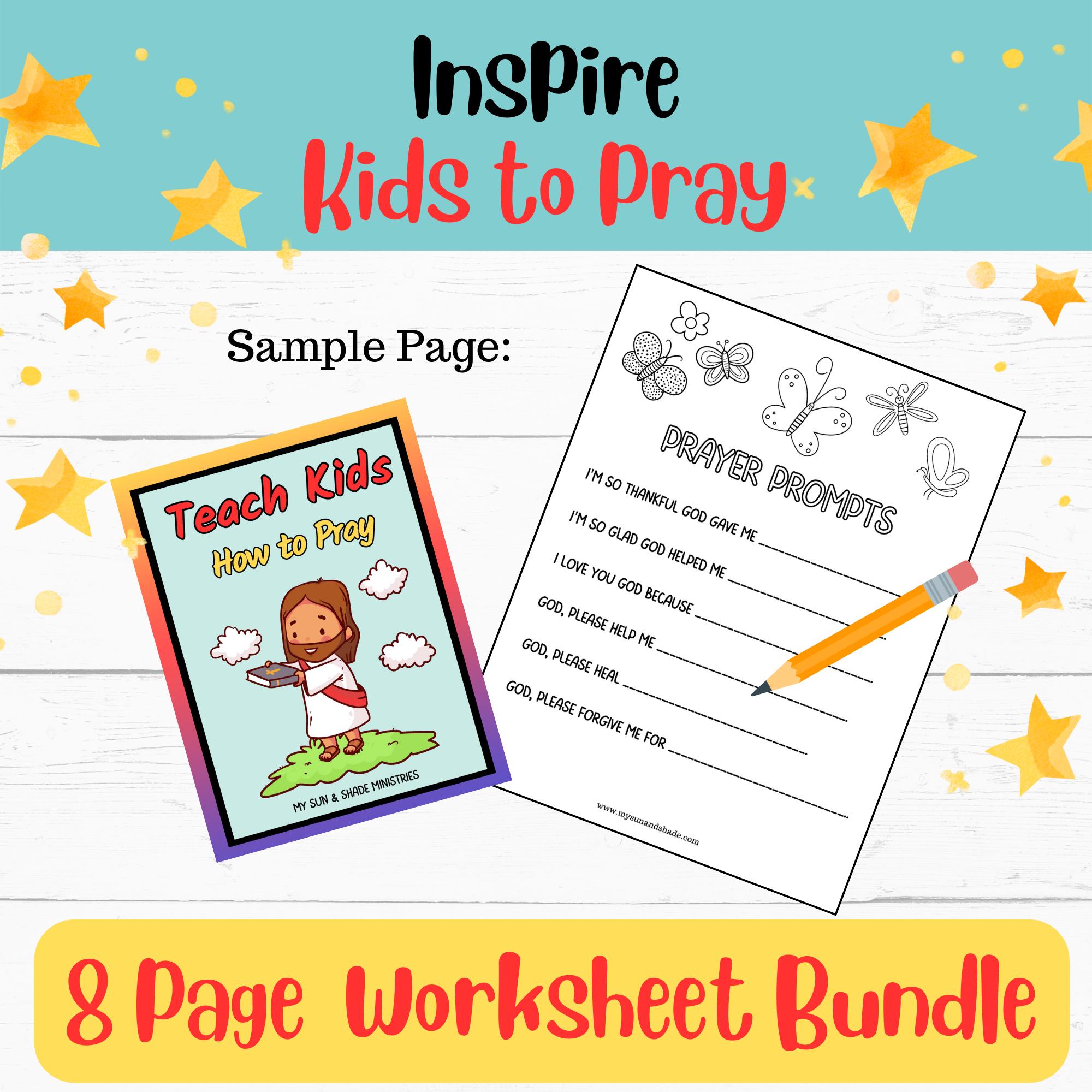 Teach Kids HOW to PRAY, Easy Fun Worksheets on Prayer, Bible Lesson ...