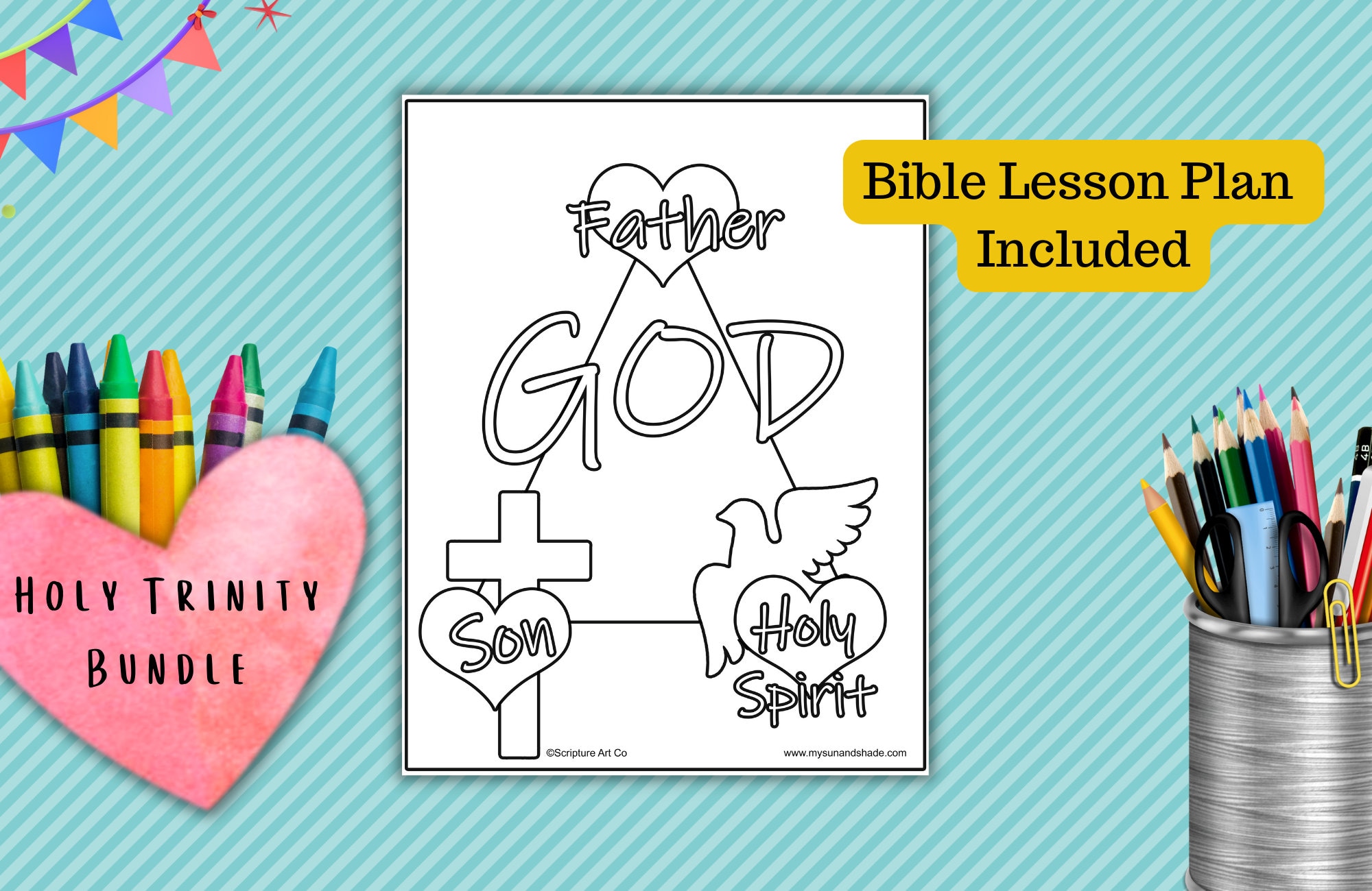 HOLY TRINITY Youth Worksheets, Sunday School Lesson Plan Idea, Three in ...