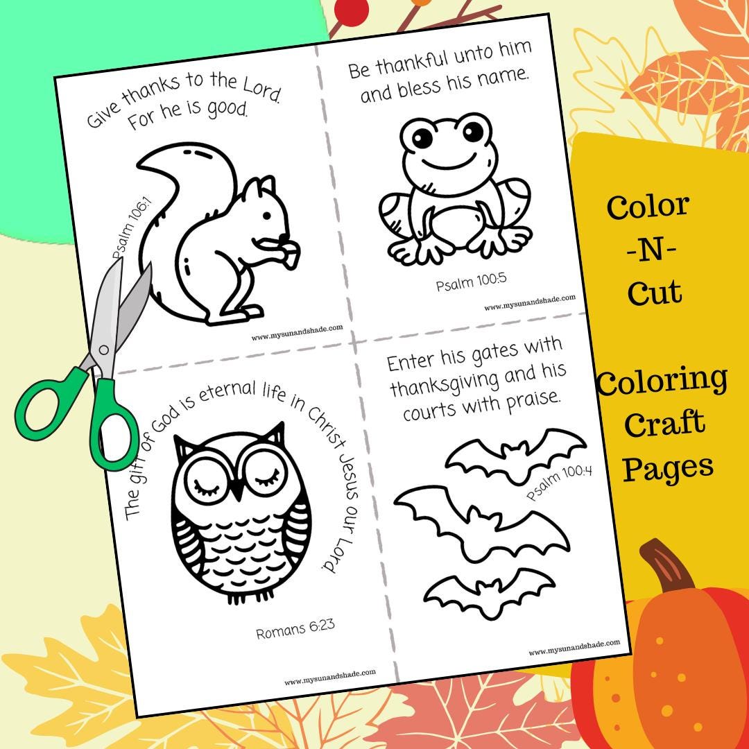 Fall Christian PAPER CRAFT: Bible Verse Coloring Pages (PDF Download ...