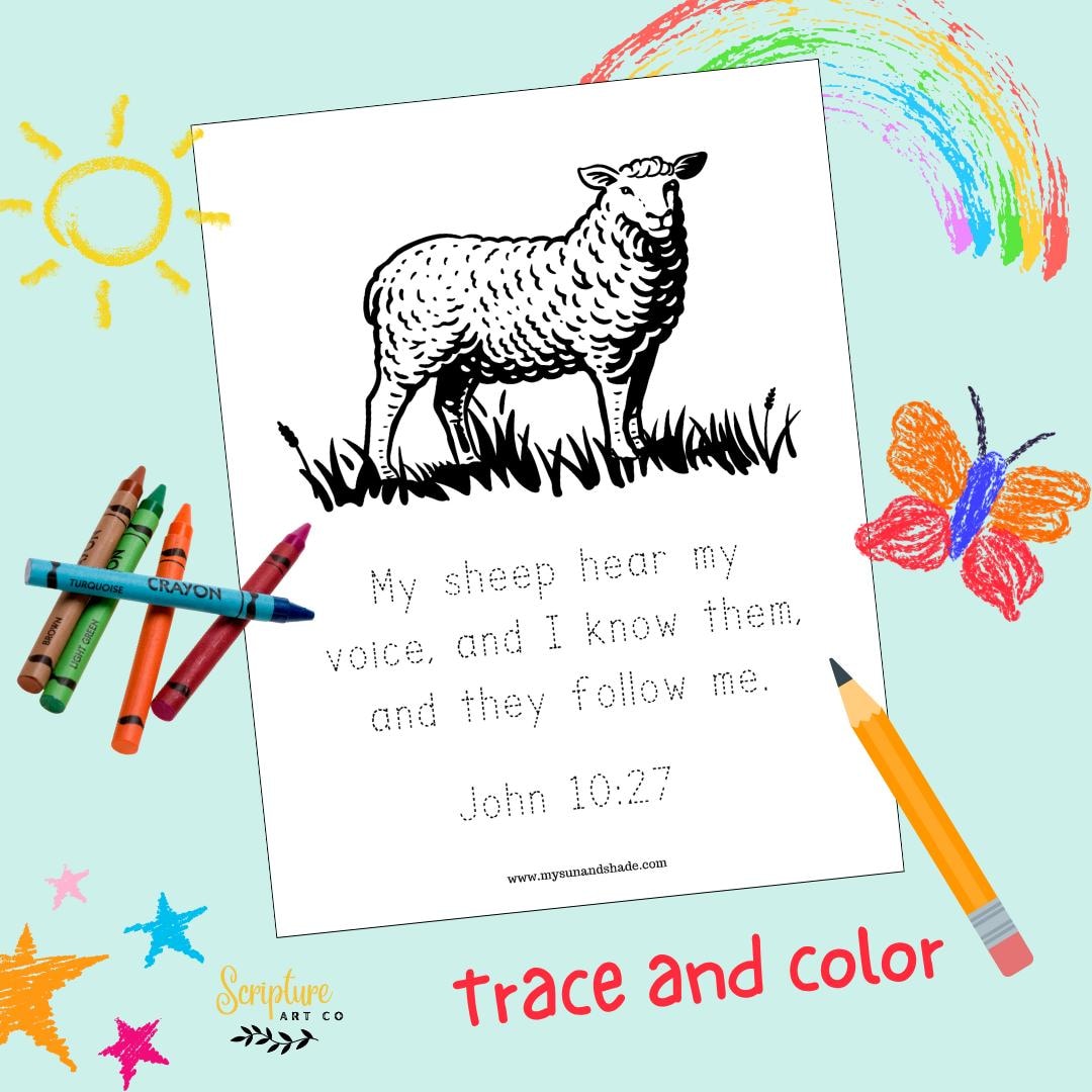 Lost Sheep Parable Coloring Pages: Bible Craft Activity (PDF Download ...