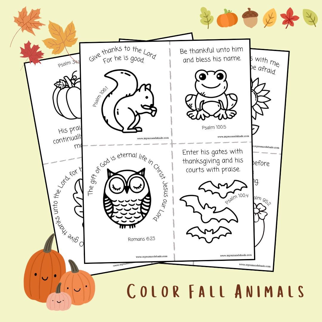 EASY Fall Craft, Happy Fall, Bible Verses Printables, October Coloring ...