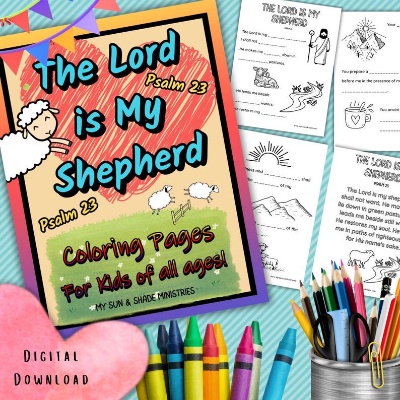 PSALM 23, the Lord is My Shepherd, Fill-in-the-blanks, PDF Bible ...