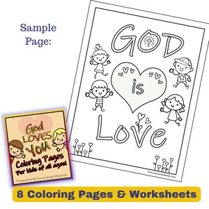 GOD LOVES You Coloring Pages: Kids Bible Study (digital Download) - Etsy