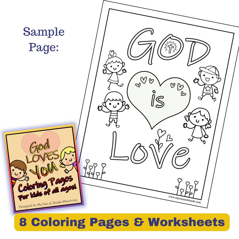 GOD LOVES You Coloring Pages: Kids Bible Study (digital Download) - Etsy