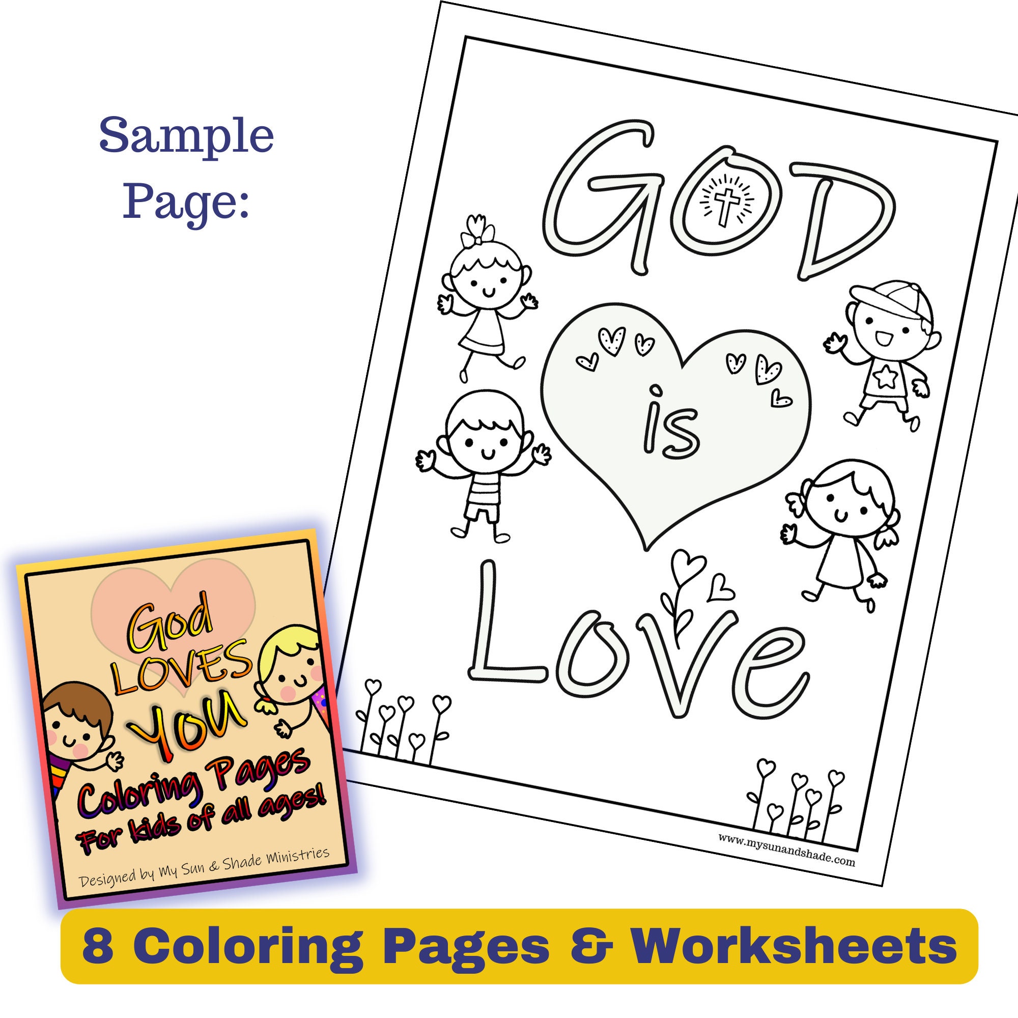 GOD LOVES You Coloring Pages: Kids Bible Study (digital Download) - Etsy
