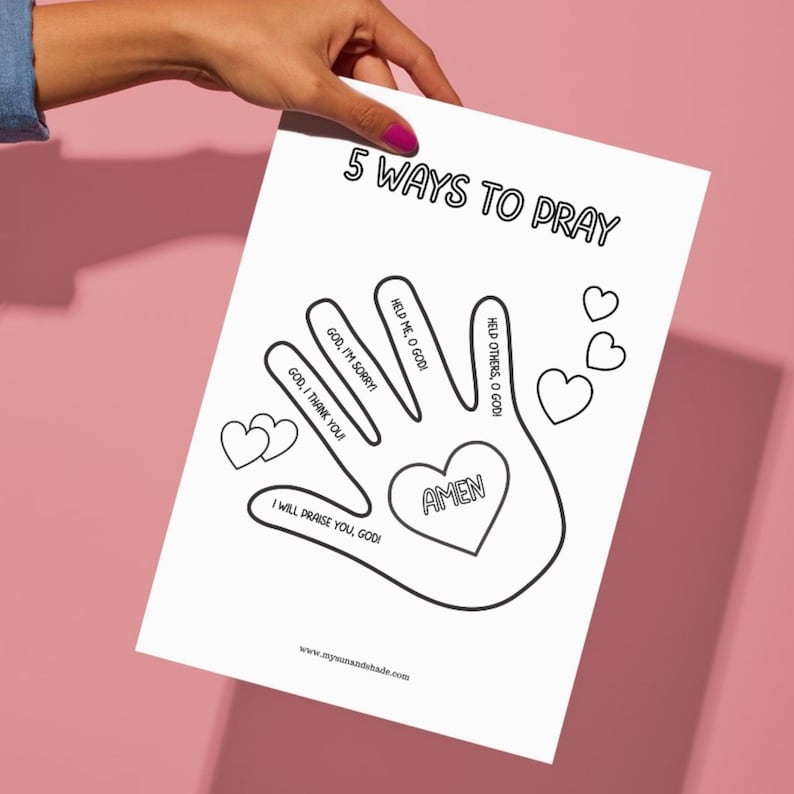 Teach KIDS How to PRAY: 5 Finger Prayer Coloring, Prayer Poems ...