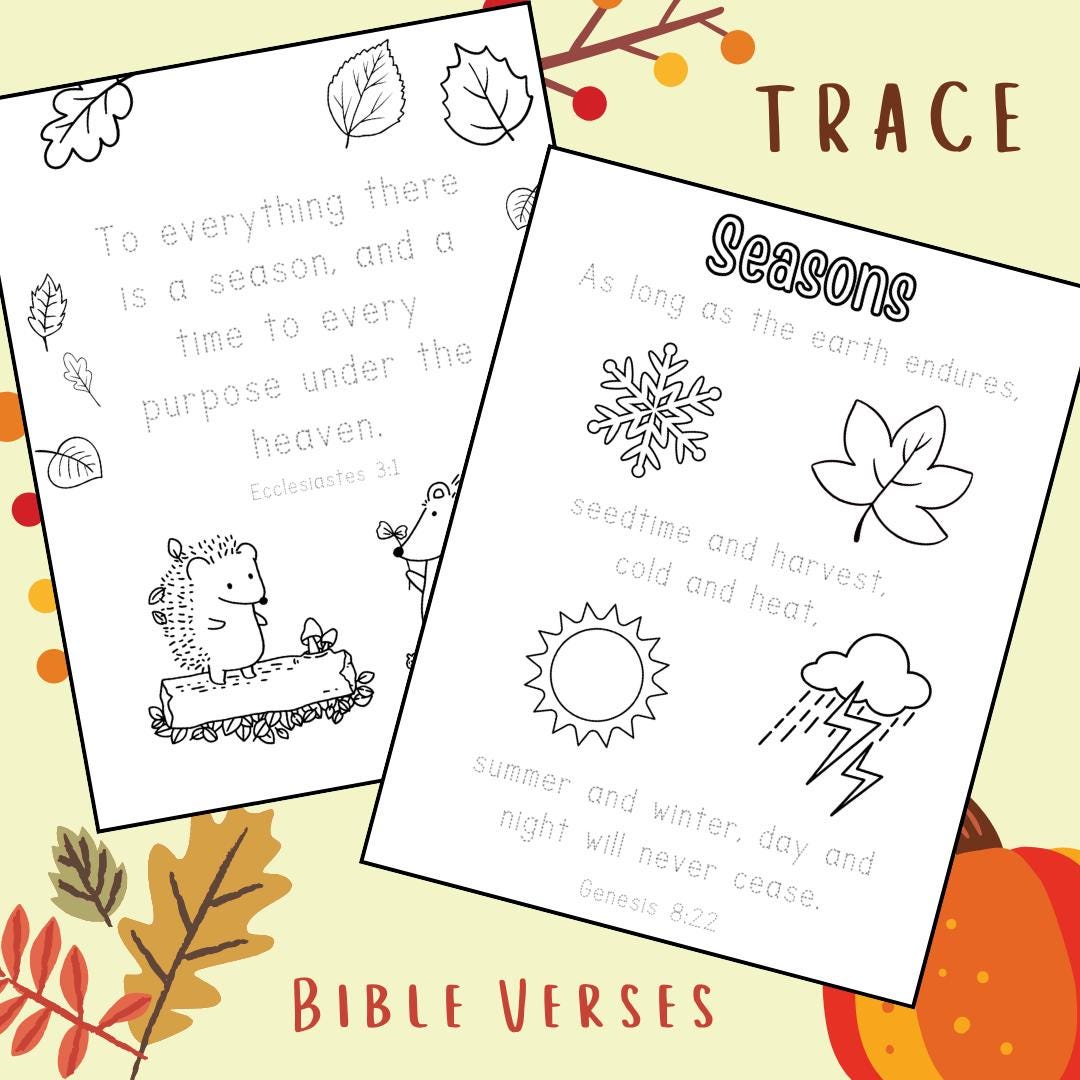 EASY Fall Craft, Happy Fall, Bible Verses Printables, October Coloring ...