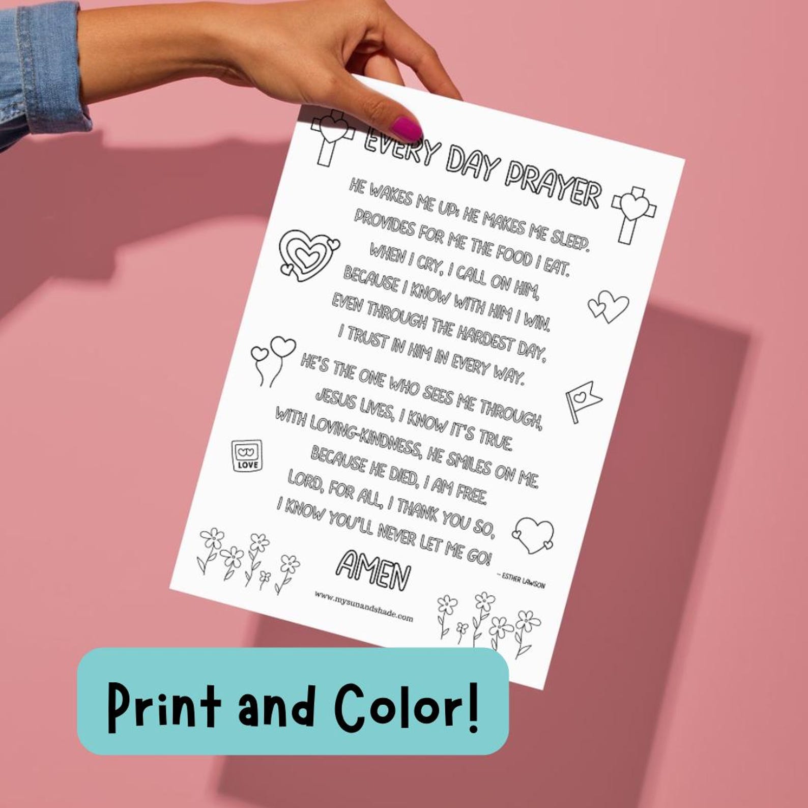 Kids Prayer Coloring Page: Every Day Prayer Printable (PDF Download) - Etsy