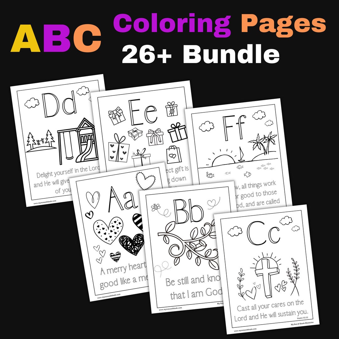 Pre-k Alphabet Bible Verse Pages, Preschool ABC Printables, Bible Book ...