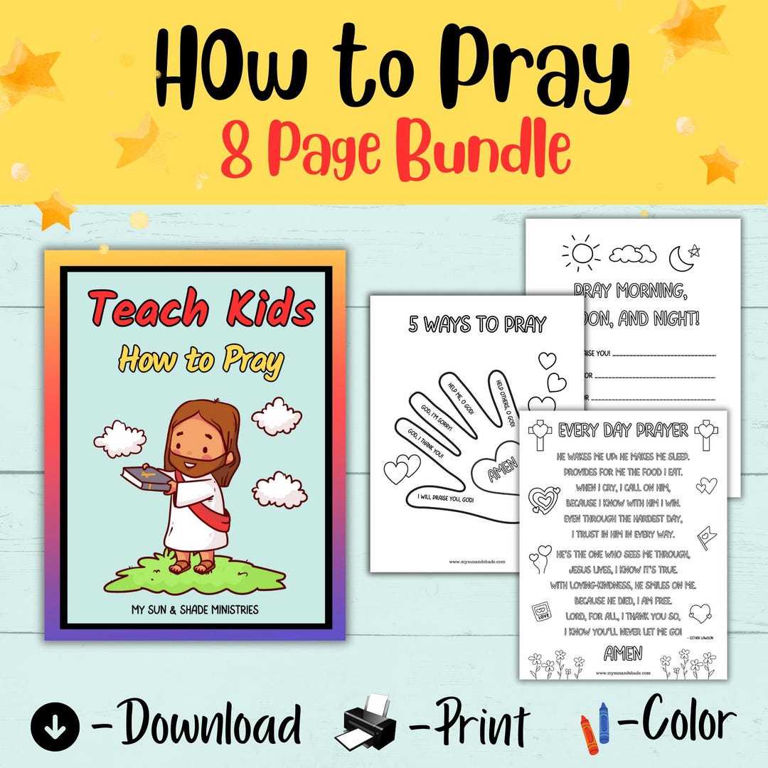 Pray Like Jesus, Kids Learn to Pray, Teach Kids How to Pray, Coloring ...