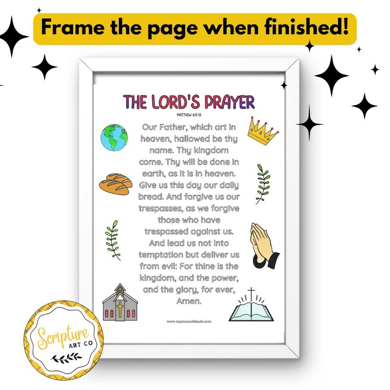 Lord's Prayer Craft Booklet: Kid's Bible Class Activity (digital ...
