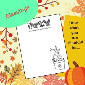 THANKFUL for FALL Coloring Pages, Religious Fall Activity for Kids ...
