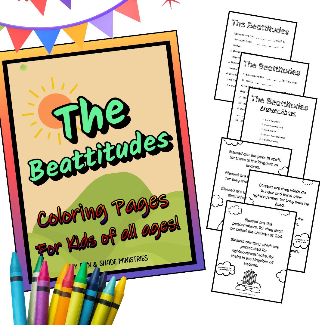 Beatitudes Coloring Pages: Bible Worksheets for Kids (digital Download ...