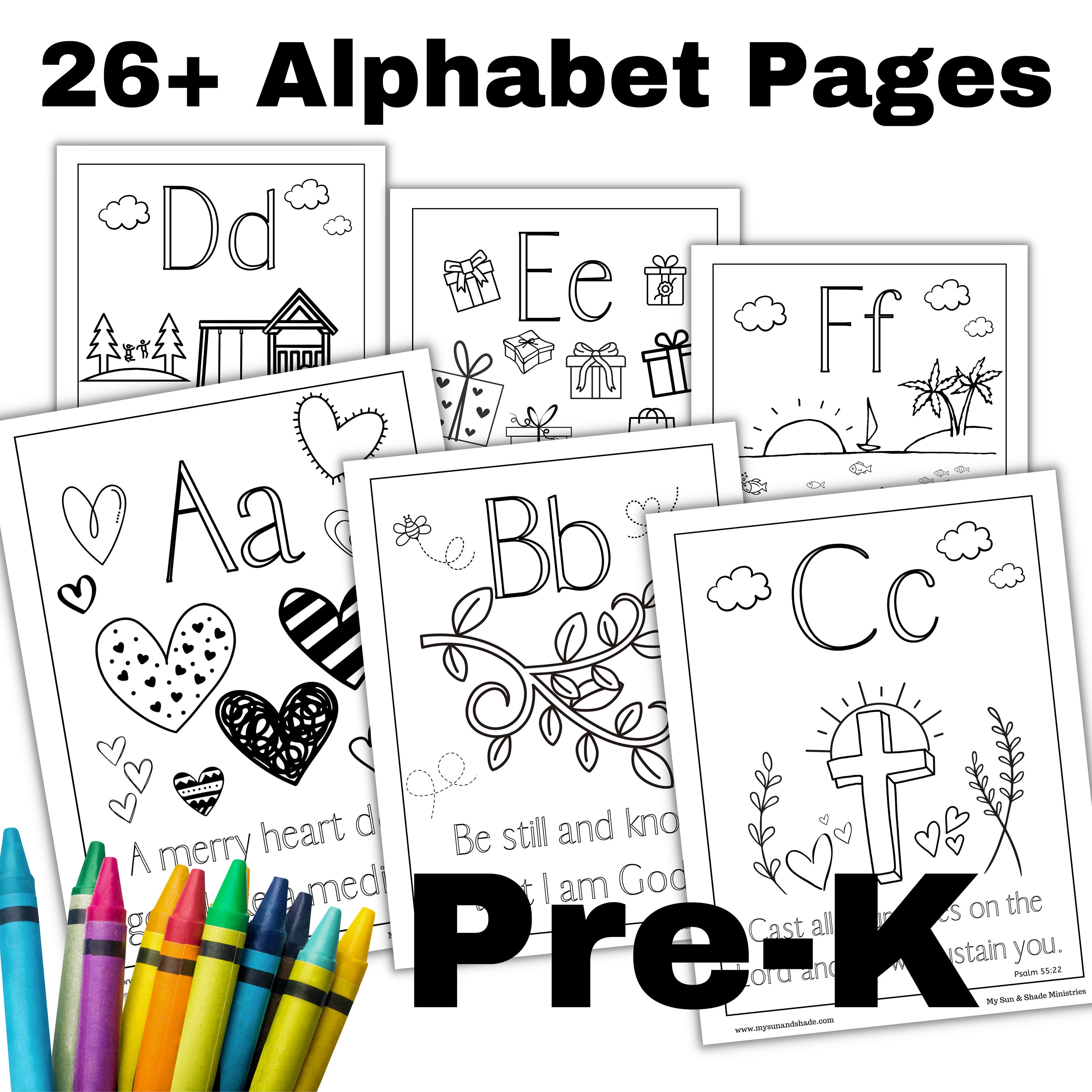 ALPHABET Bible Book, 26 ABC Bible Bundle, Alphabet Verse Craft, Pre-k ...