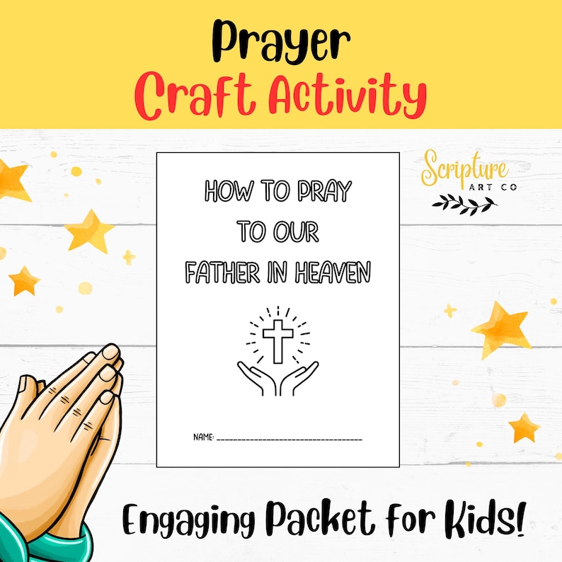 Teach Kids HOW to PRAY, Easy Fun Worksheets on Prayer, Bible Lesson ...