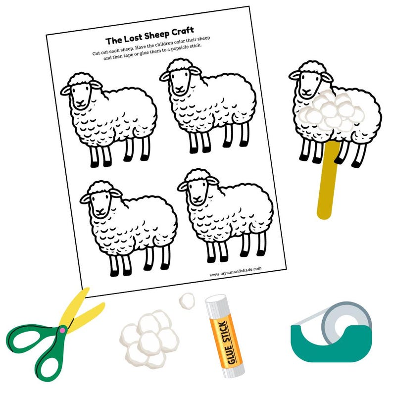 Lost Sheep Parable: Bible Craft Activity Packet (instant Download) - Etsy