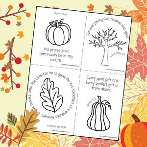 THANKFUL for FALL Coloring Pages, Religious Fall Activity for Kids ...