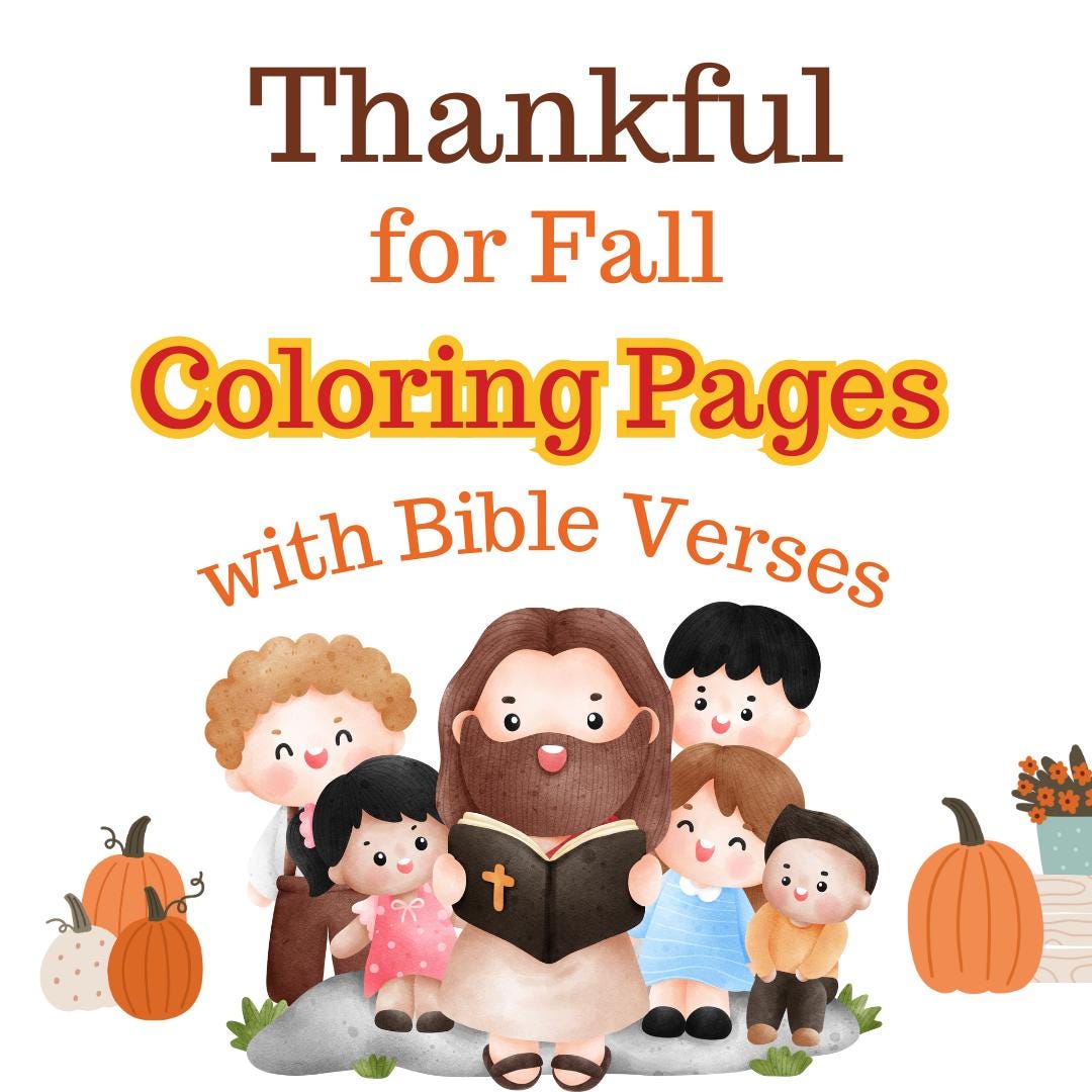 THANKFUL for FALL Coloring Pages, Religious Fall Activity for Kids ...