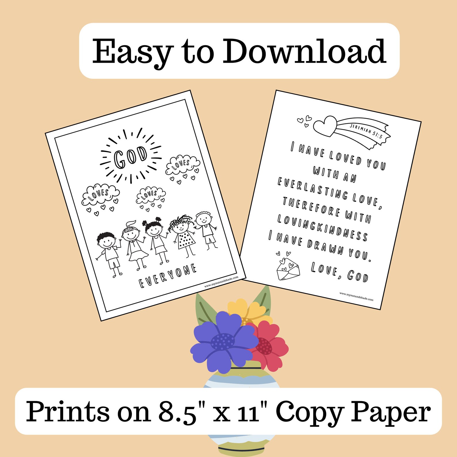 God LOVES You Craft for Kids, Bible Class Activity, John 3:16 Coloring ...