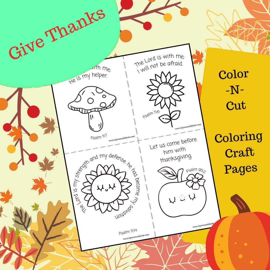 THANKFUL for FALL Coloring Pages, Religious Fall Activity for Kids ...