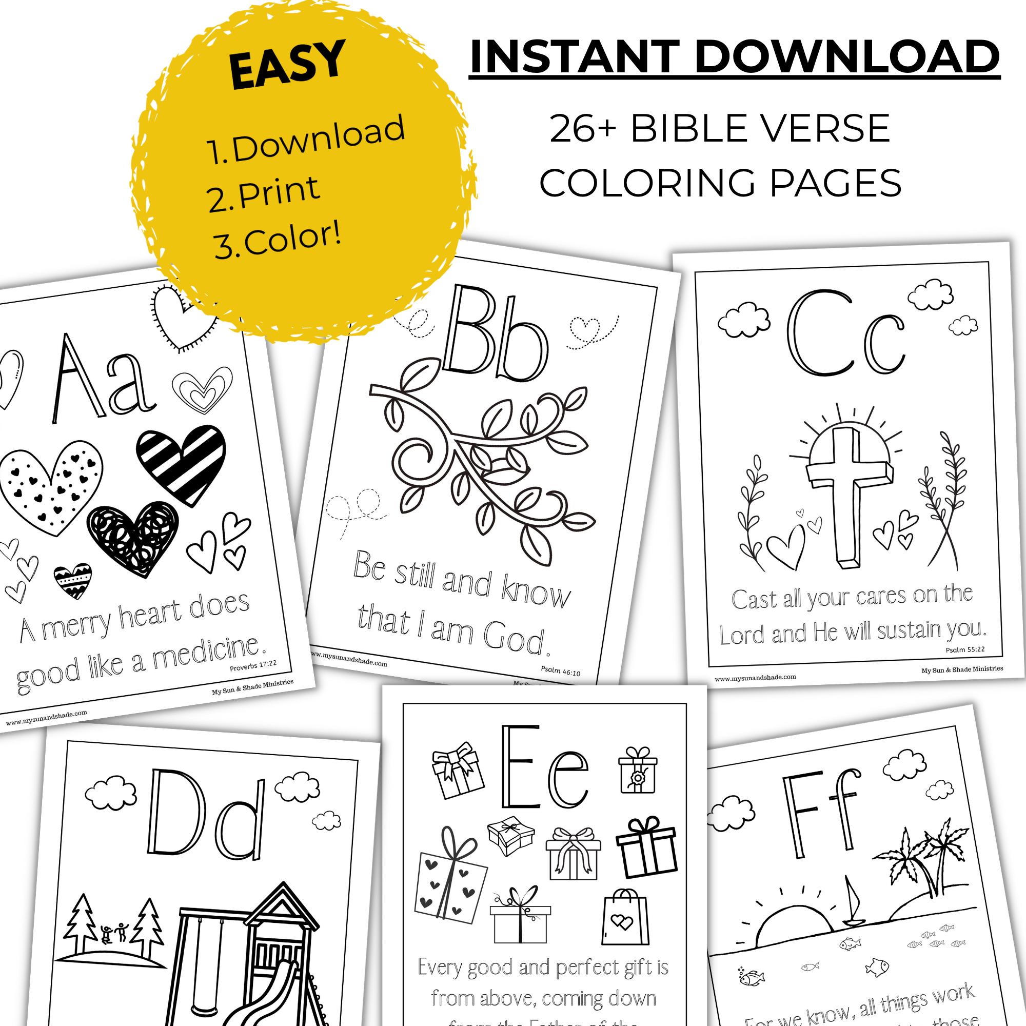 Upper and Lowercase Alphabet Letters With Bible Verses: PDF ABC ...