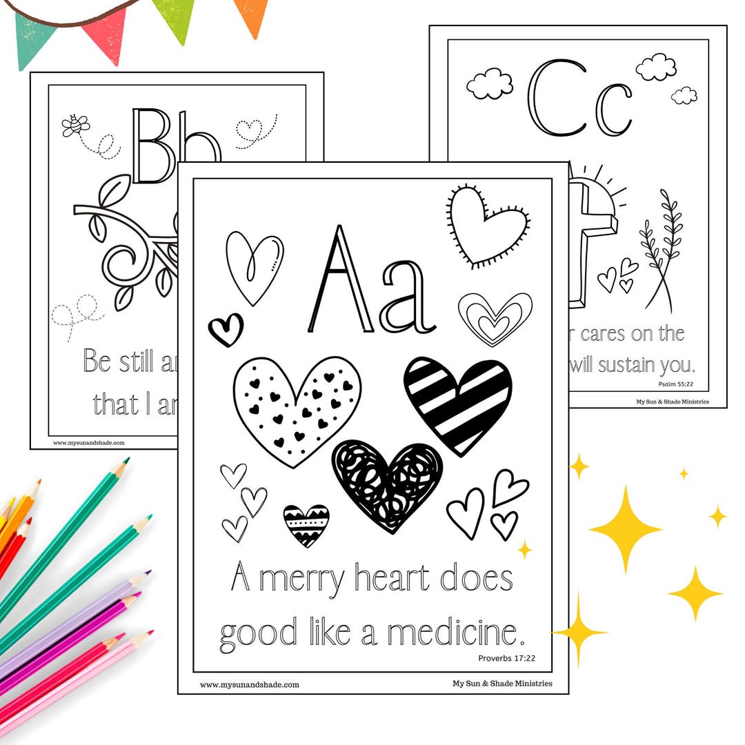 ABC Bible Verse Coloring Pages: Pre-k Alphabet Activity (digital ...