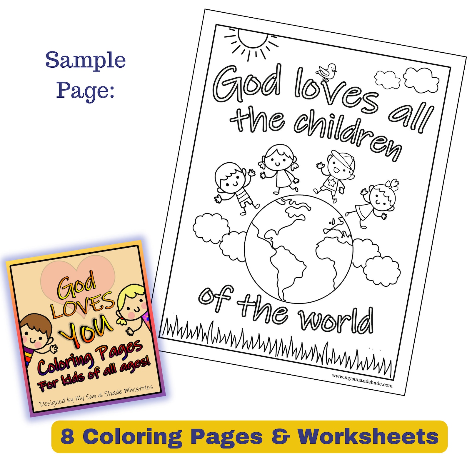 God Loves You Coloring Pages: Bible Verse Activity (digital Download ...