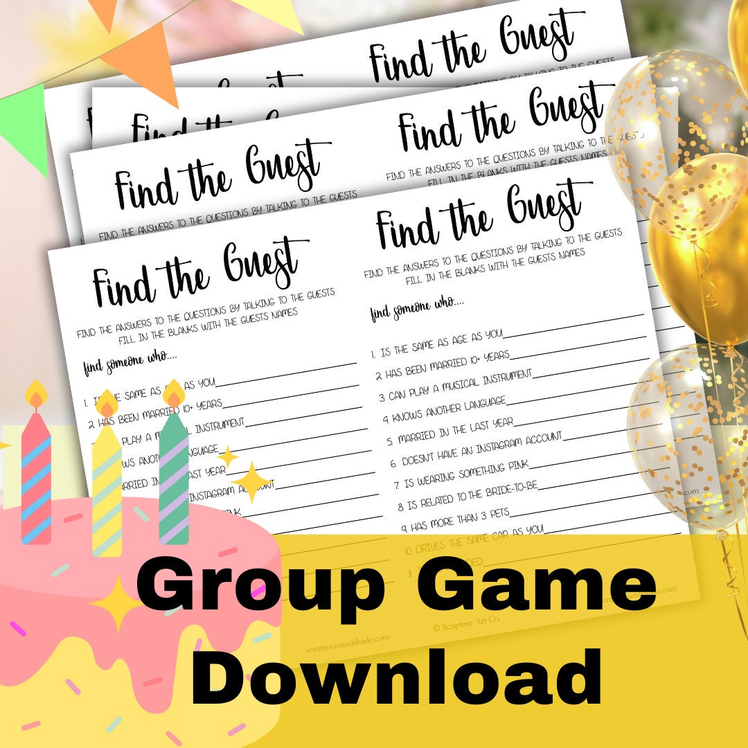 GROUP GAME Ice Breaker, Large Party Game, Birthday Game Download, All ...