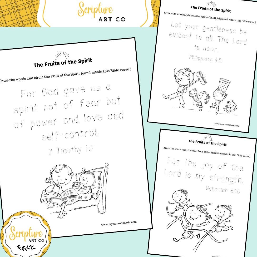 Fruits of the Spirit Activity Pack: Flashcards, Coloring, Tracing (PDF ...