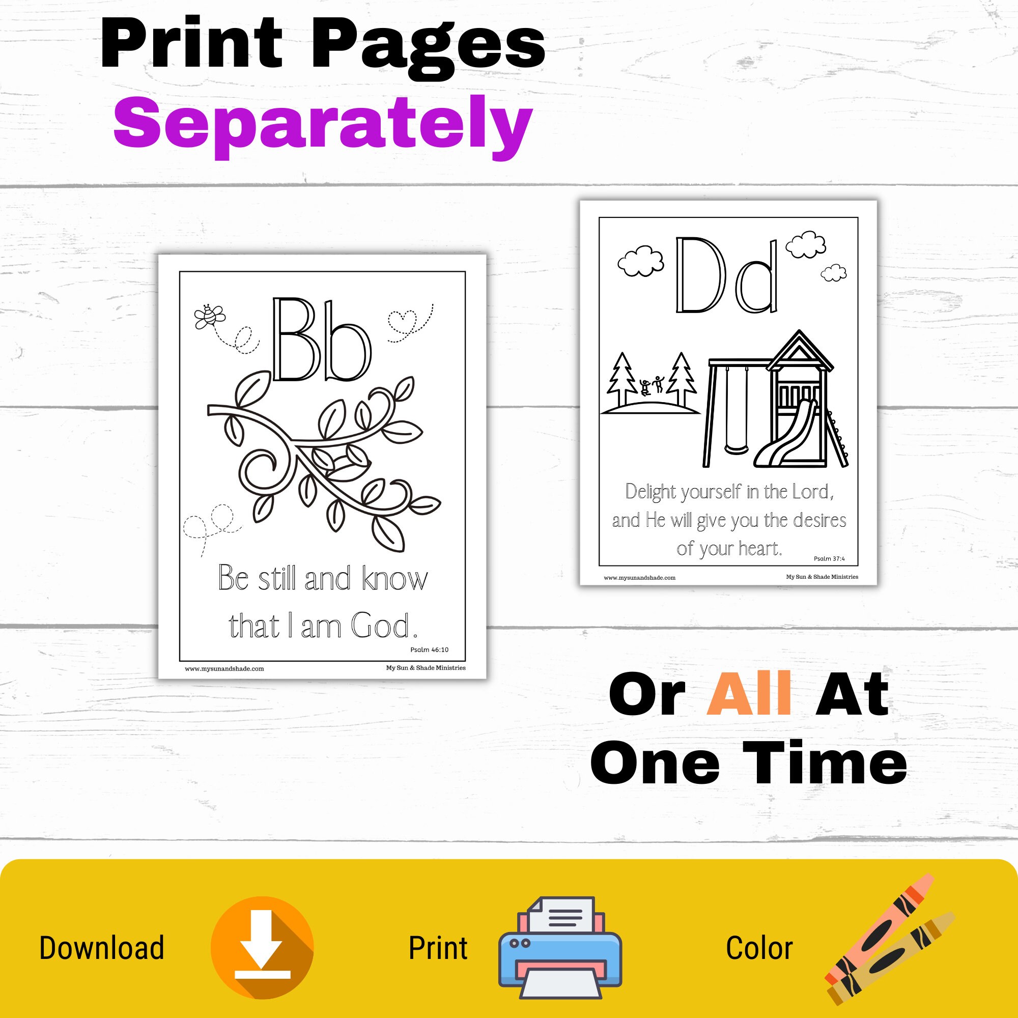 Bible ABC PDF Printables, Prek-kindergarten, ALPHABET Coloring Sheets ...