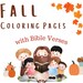 EASY Fall Craft, Happy Fall, Bible Verses Printables, October Coloring ...