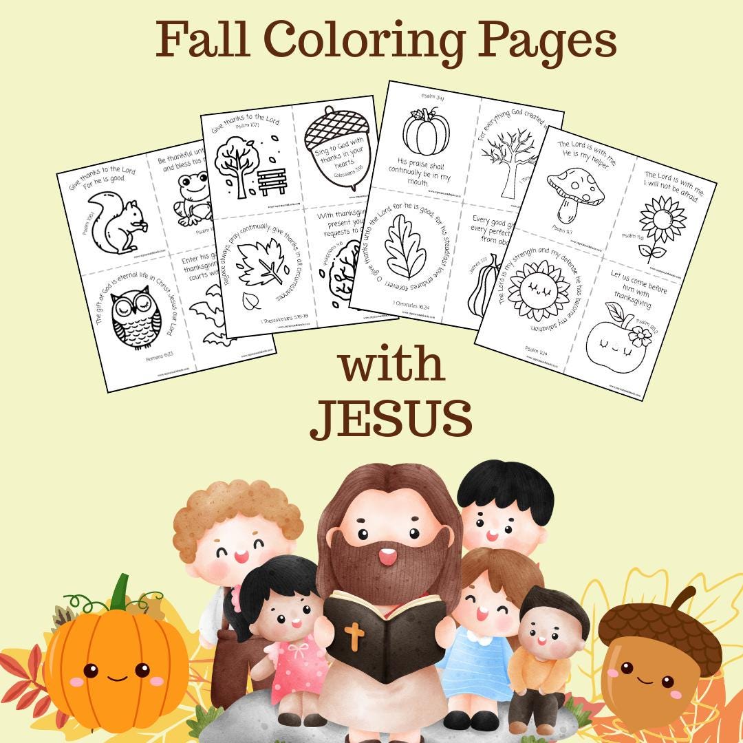 Fall Christian PAPER CRAFT: Bible Verse Coloring Pages (PDF Download ...