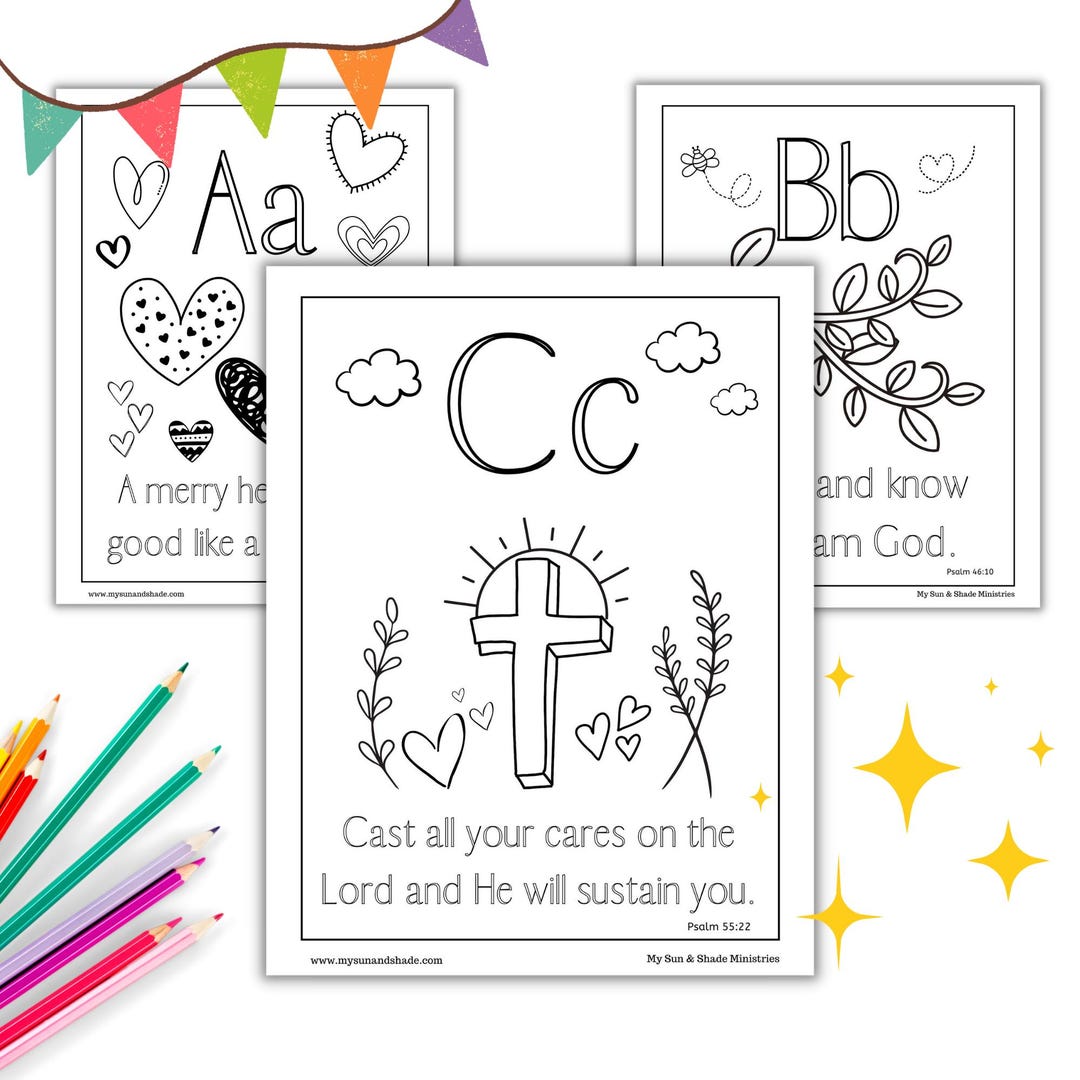 ABC Preschool Bible, Alphabet Bible Pre-k, 26 Bible Verse Coloring ...